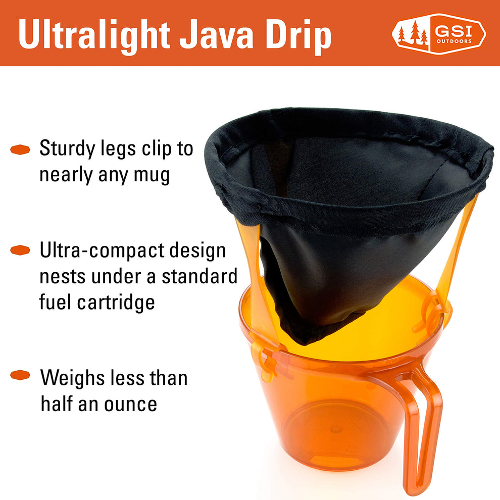 GSI Outdoors Ultralight Java Drip for Pour Over Drip Coffee while Camp ...
